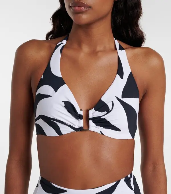Max Mara Floral Halterneck Bikini Top