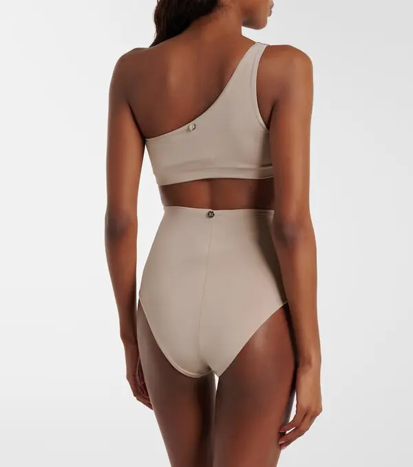 Max Mara Salli Draped High-rise Bikini Bottoms