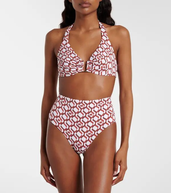 Max Mara Printed Halterneck Bikini Top