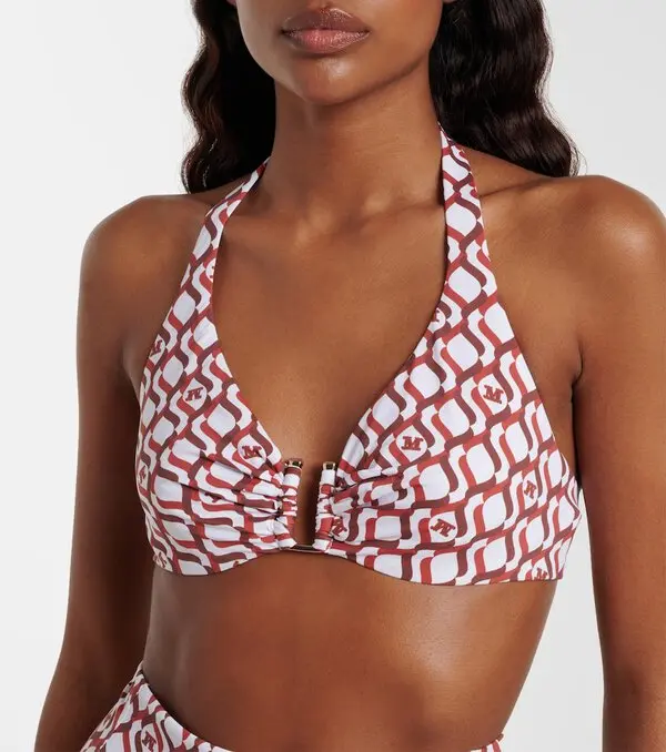 Max Mara Printed Halterneck Bikini Top