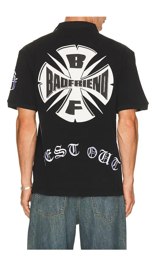 BADFRIEND Best Out Embroidered Knit Polo In . Also - Black