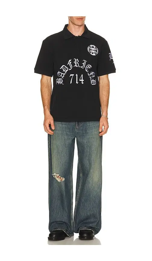 BADFRIEND Best Out Embroidered Knit Polo In . Also - Black
