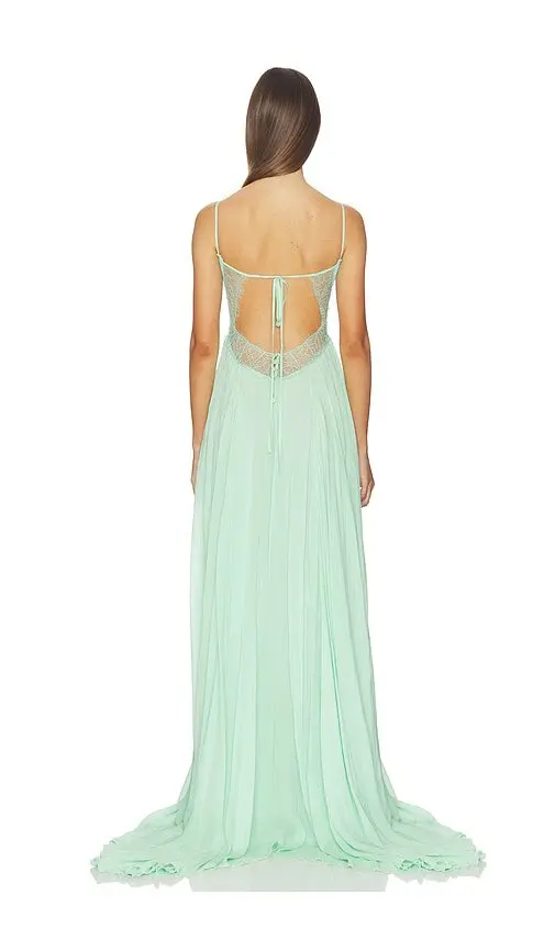 Blumarine Georgette Plissé Dress - Mint