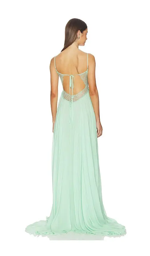 Blumarine Georgette Plissé Dress - Mint