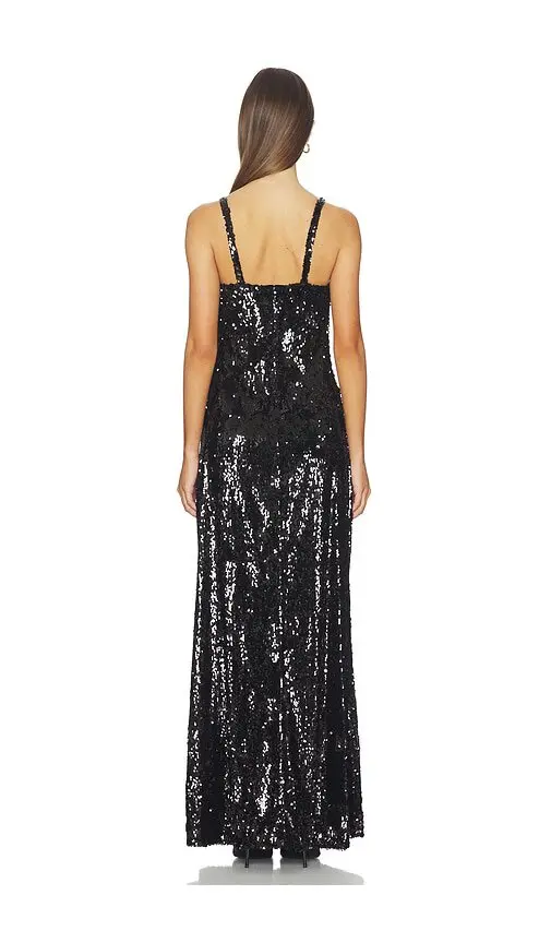 L'Agence Sayla Bias Cut Maxi Dress - Black