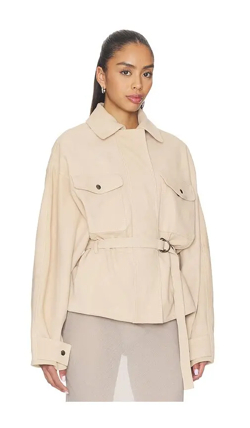 EAVES Lina Belted Suede Jacket - Brown