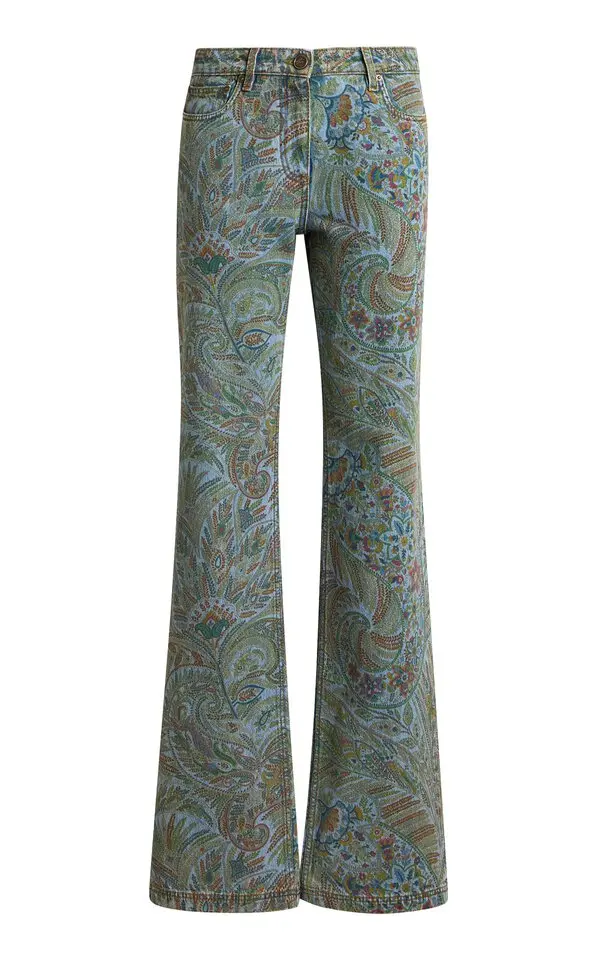 Etro Printed Paisley Flare Jeans - Multi