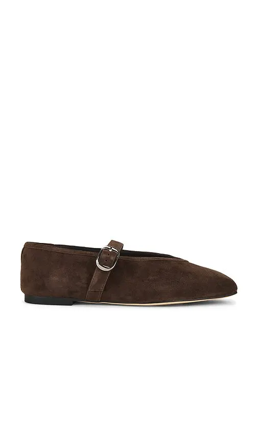 TONY BIANCO Bobbi Suede Mary Jane With Silver-tone Buckle - Chocolate