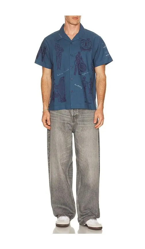 SAMUEL ZELIG Orchestra Camp Shirt In . Also - Blue