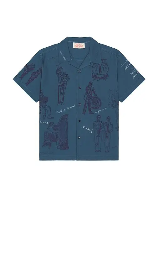 SAMUEL ZELIG Orchestra Camp Shirt In . Also - Blue