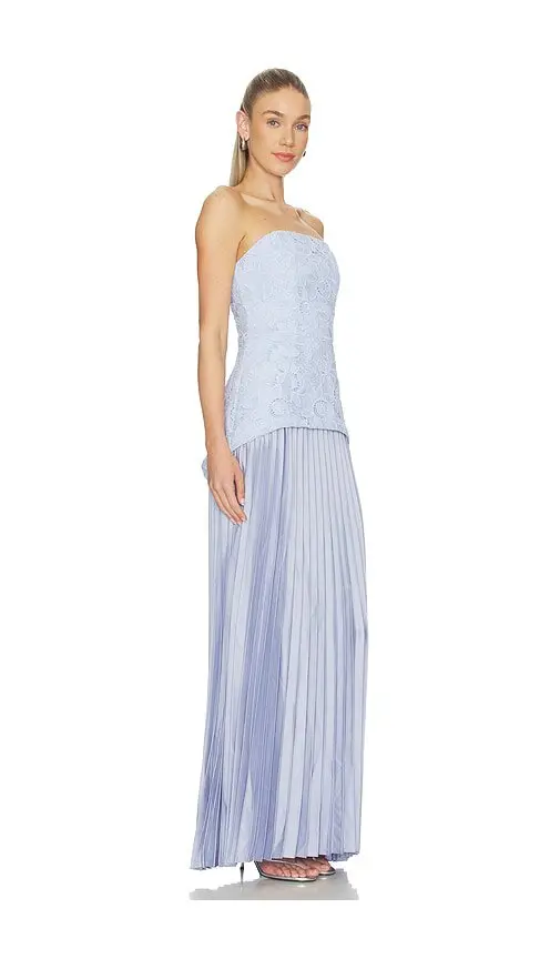 ELLIATT Lacy Strapless Gown - Blue
