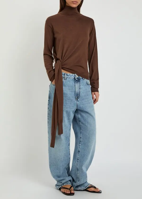 RÓHE Tie Detailed Wool And Silk-blend Jumper