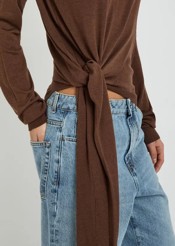 RÓHE Tie Detailed Wool And Silk-blend Jumper