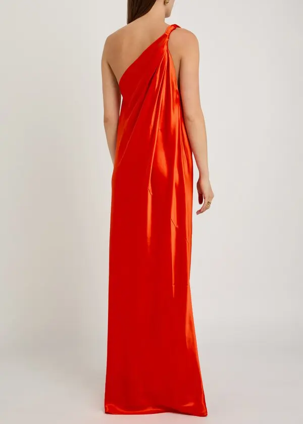 DELOS Nova Draped Silk Maxi Dress