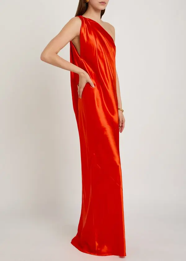 DELOS Nova Draped Silk Maxi Dress
