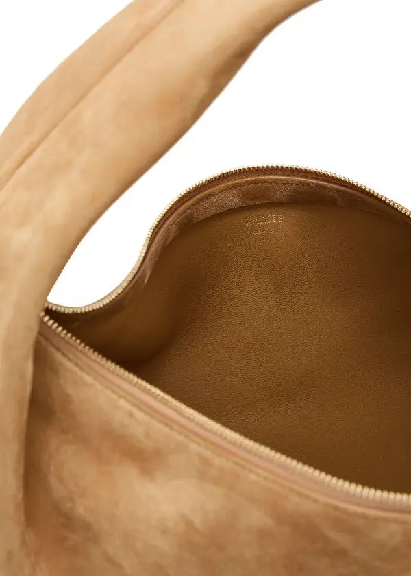 Khaite Olivia Suede Top Handle Bag - Camel