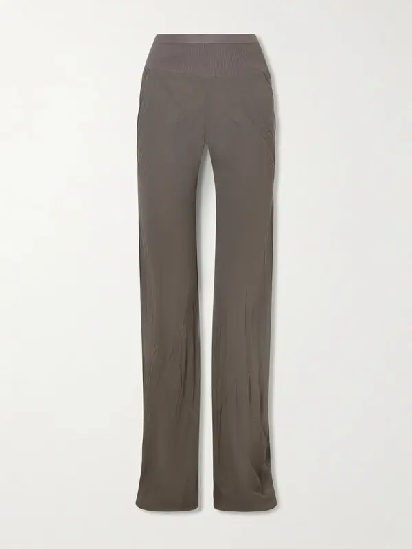 Rick Owens Bias Silk-crepe Wide-leg Pants - Gray