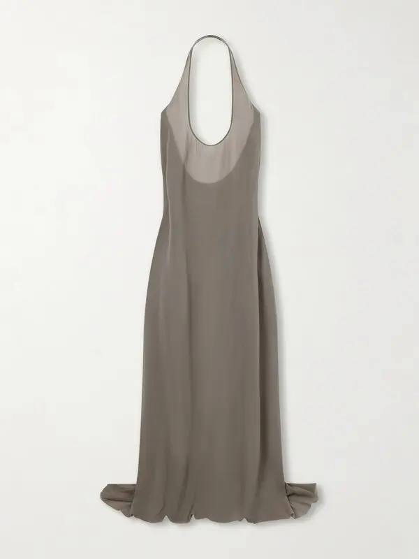 Rick Owens Halter Silk Georgette Gown