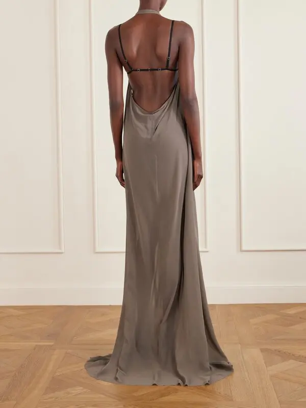 Rick Owens Halter Silk Georgette Gown