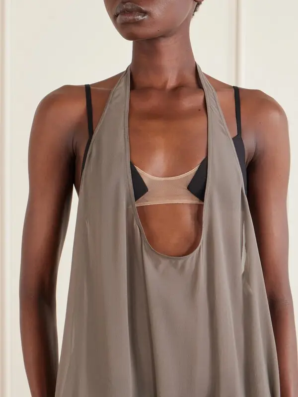 Rick Owens Halter Silk Georgette Gown