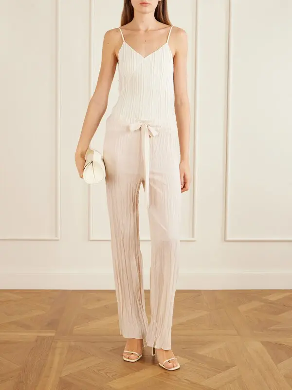 Sharon Wauchob Crinkled Silk-blend Wide-leg Trousers