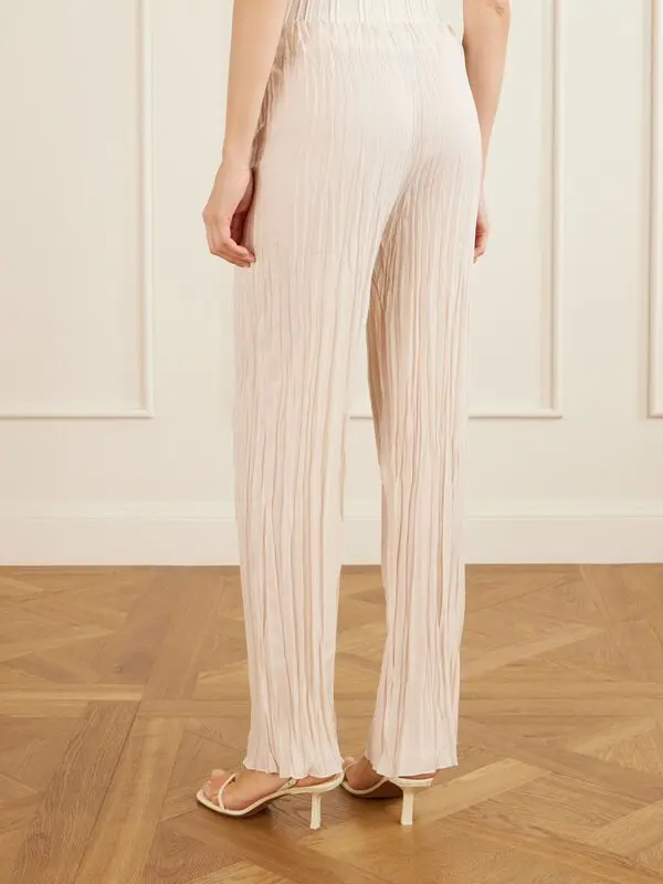 Sharon Wauchob Crinkled Silk-blend Wide-leg Trousers