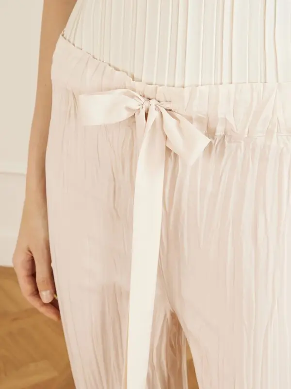 Sharon Wauchob Crinkled Silk-blend Wide-leg Trousers