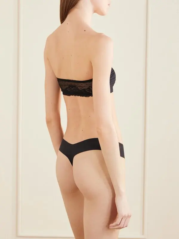 Commando Three-pack Cotton-blend Thongs