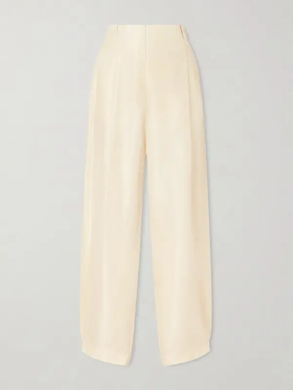 THE ROW Kolina Wide-leg Pleated Silk-faille Trousers - Yellow