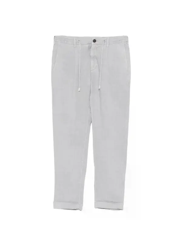 Eleventy Linen Drawstring Trousers - Grey