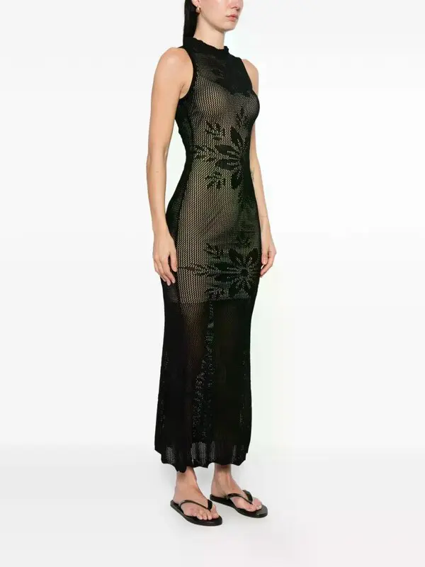 TWINSET Round-neck Maxi Dress - Black