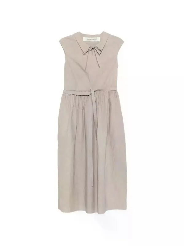 INDIVIDUAL SENTIMENTS Sleeveless Midi Dress With Gathered Skirt - Grey