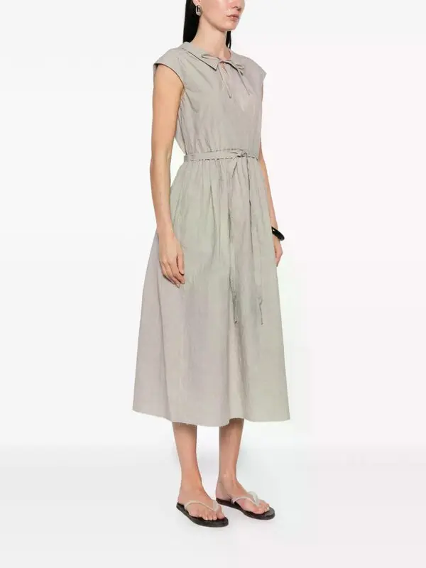 INDIVIDUAL SENTIMENTS Sleeveless Midi Dress With Gathered Skirt - Grey