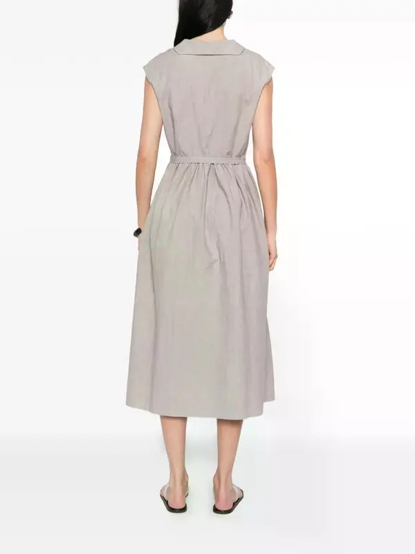 INDIVIDUAL SENTIMENTS Sleeveless Midi Dress With Gathered Skirt - Grey