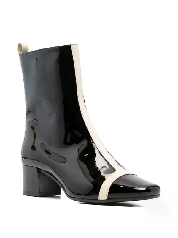 CARREL Patent Leather Block Heel Boots
