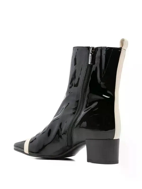 CARREL Patent Leather Block Heel Boots