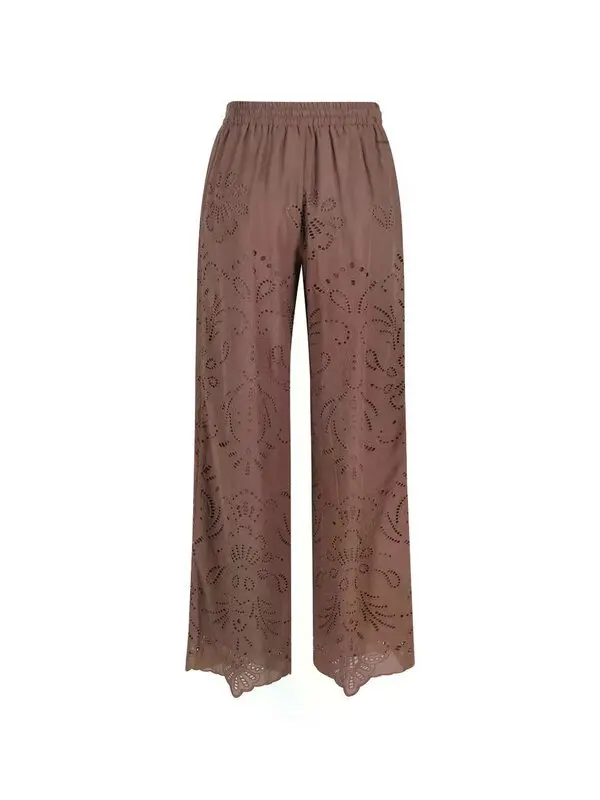 ERMANNO FIRENZE Tasseled Cut-out Trousers - Brown