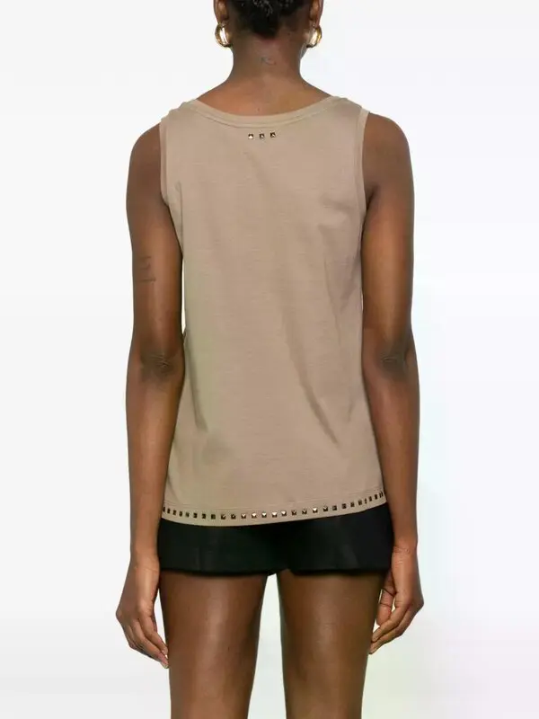 Max Mara Stud Embellished Scoop Neck Tank Top - Brown
