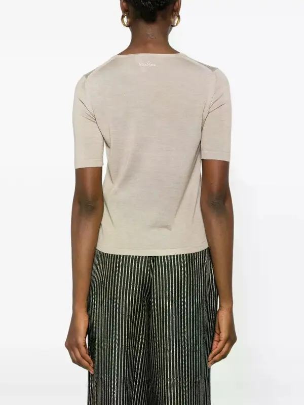 Max Mara Cut-out T-shirt - Neutrals