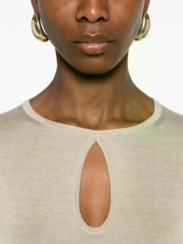 Max Mara Cut-out T-shirt - Neutrals