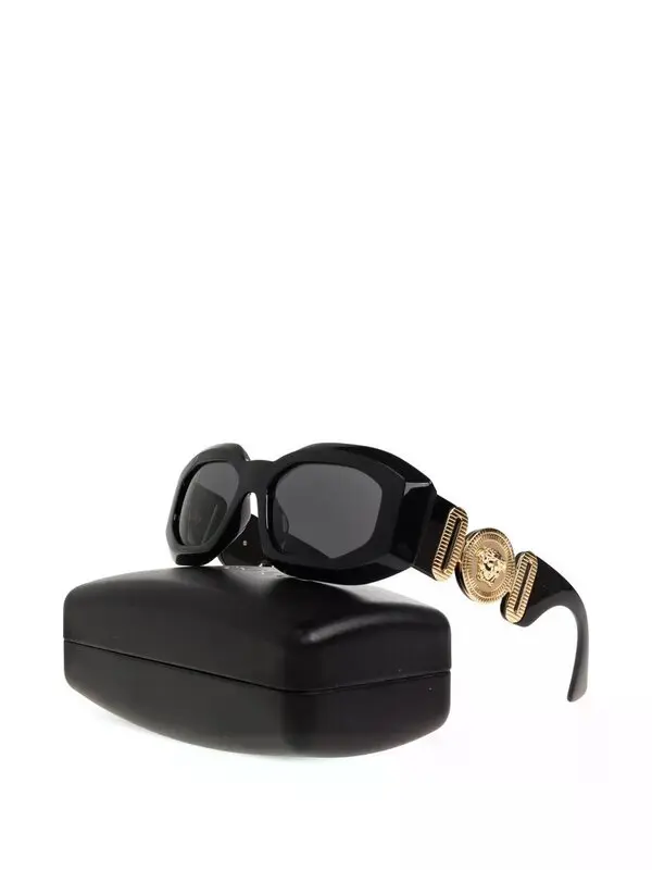Versace Geometric Frame Sunglasses With Gold-tone Hardware