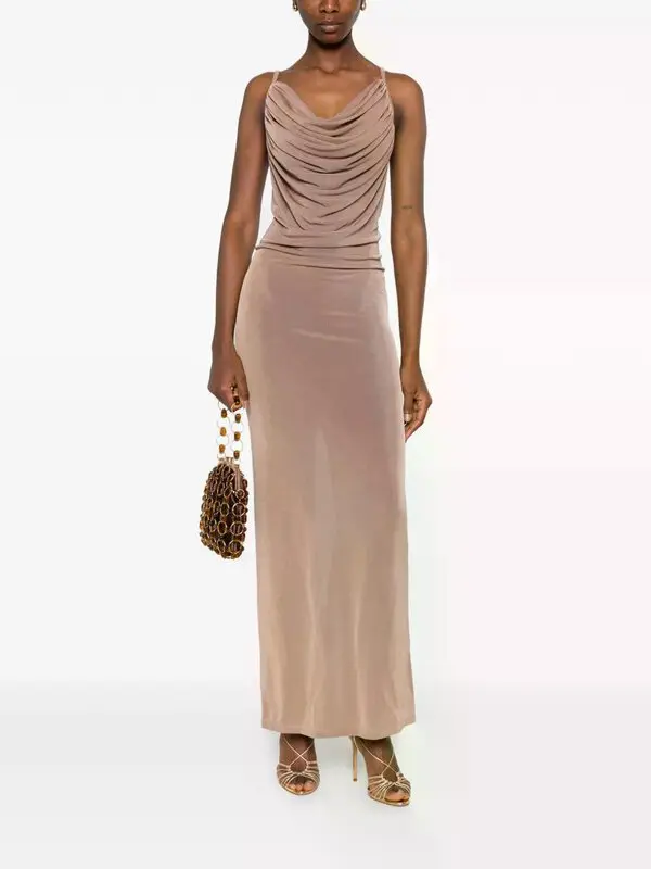 ELEH Sleeveless Draped Maxi Dress