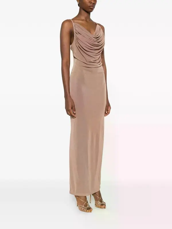 ELEH Sleeveless Draped Maxi Dress