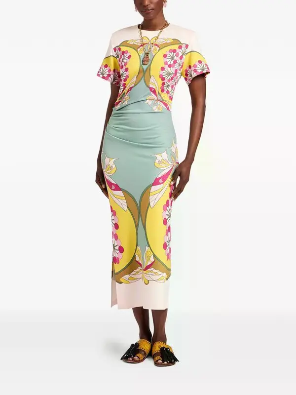 La DoubleJ Lela Printed Jersey Maxi Dress - Blue