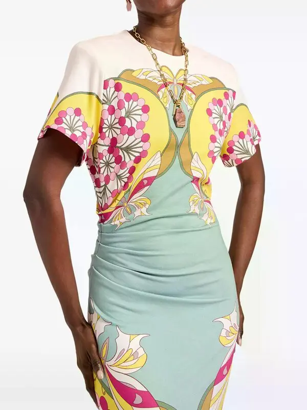 La DoubleJ Lela Printed Jersey Maxi Dress - Blue