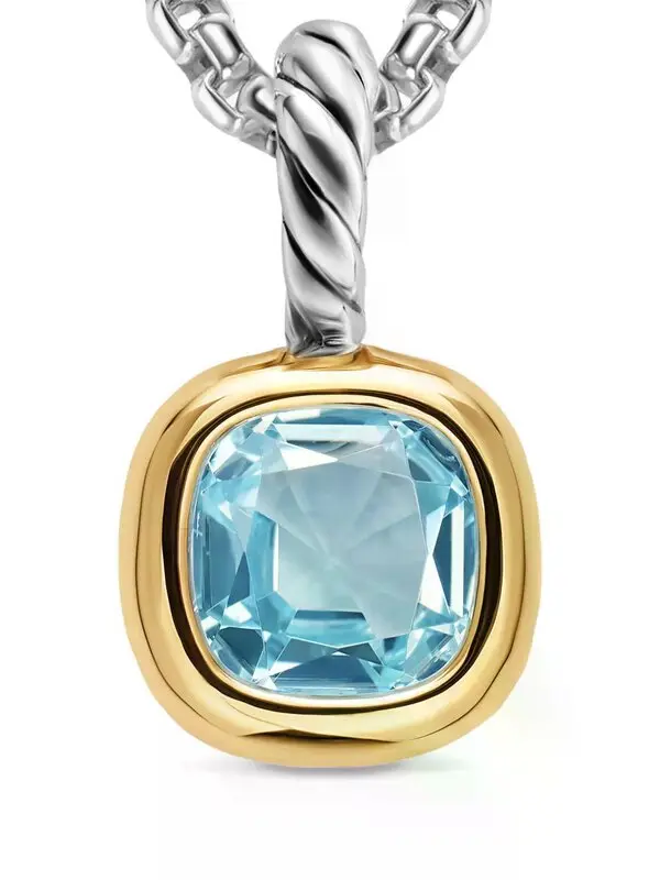 David Yurman Mini Cushion Cut Amulet With Sky Blue Topaz