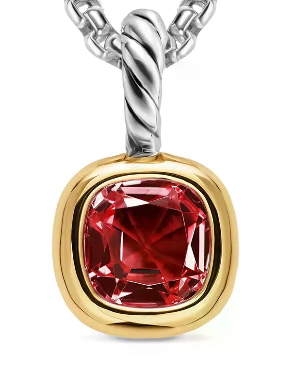 David Yurman Mini Cushion Cut Amulet With Rhodolite Garnet