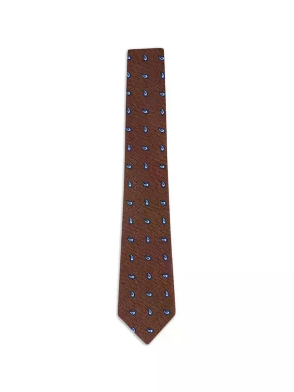 Zegna Paisley Patterned Tie - Red
