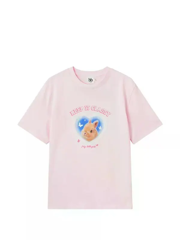 B+AB Heart-graphic T-shirt - Pink