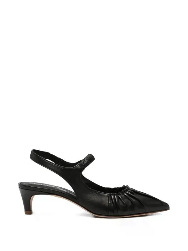 LORENA PAGGI Ruched Slingback Pumps - Black